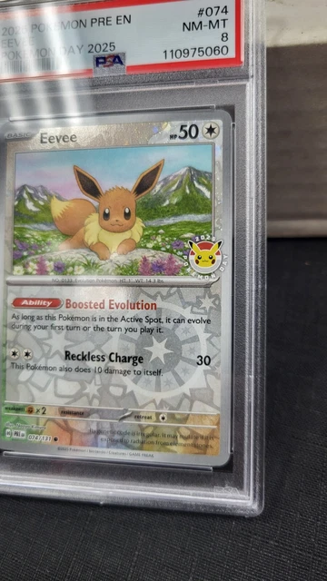 2025 EEVEE STAMPED 2025 Pokemon Day Prismatic Evolutions Pokemon Psa 8 ...