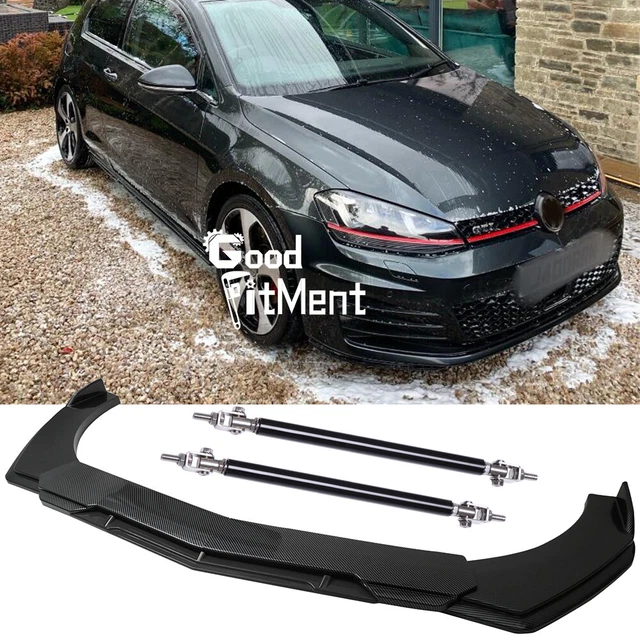 FOR VW GOLF MK5 MK6 MK7 MK7.5 GTI GTD Carbon Front Bumper Lip + Strut ...