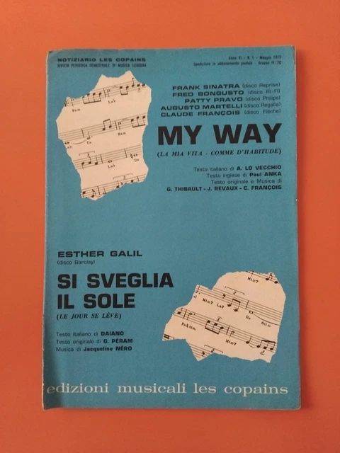 FRANK SINATRA PATTY PRAVO My Way ESTHER GALIL si Sveglia Spartito Sheet ...