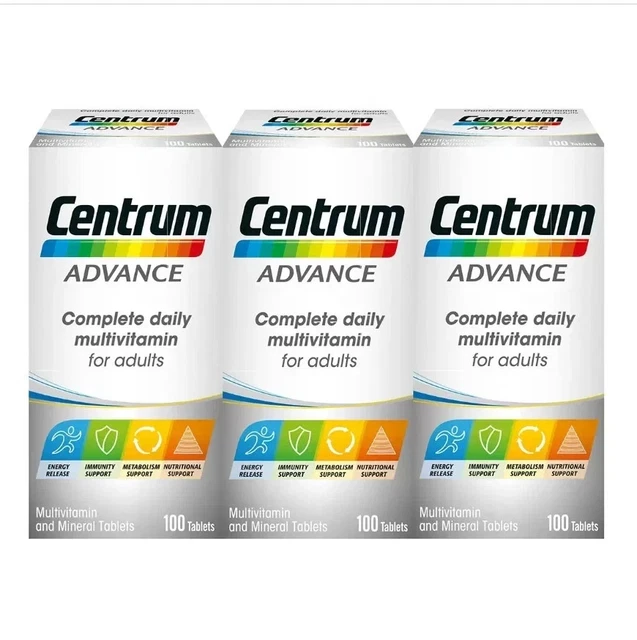 CENTRUM ADVANCED VITAMINS, 3 x 100 (300 Tablets) £30.83 - PicClick UK