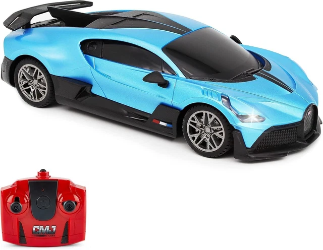 BUGATTI DIVO BLUE Remote control Radio Car 1:24 Scale Working Lights 2 ...