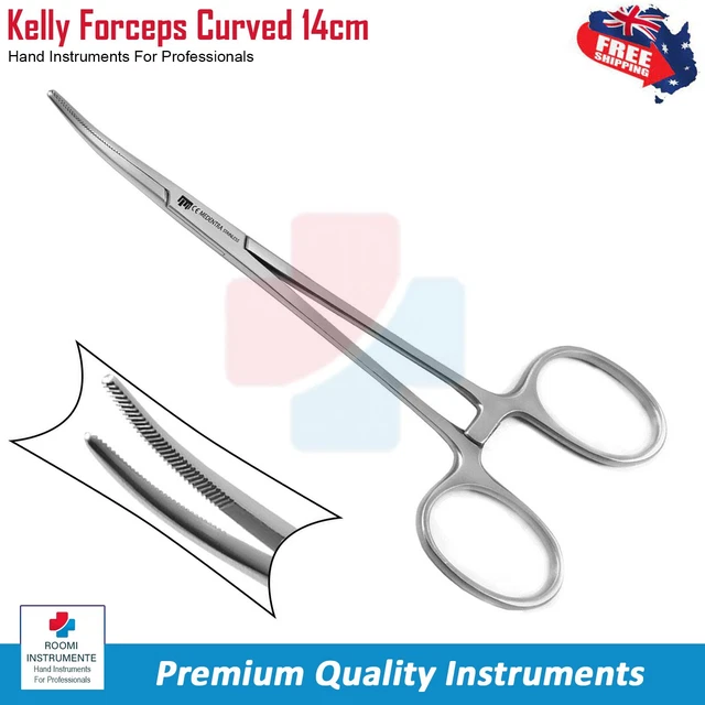 CURVED KELLY 14CM Hemostatic Locking Forceps Artery Clamps Hemostat ...