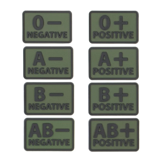 2X HELIKON BLOOD Type Army Combat Patch Medical Subdued Rubber Bagde ...