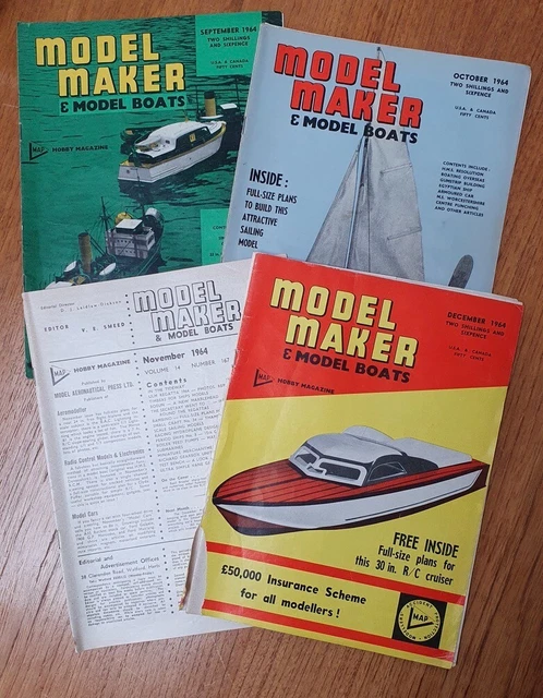 VINTAGE MODEL MAKER & MODEL BOATS MAGAZINES, four (4) 1964 editions. £ ...