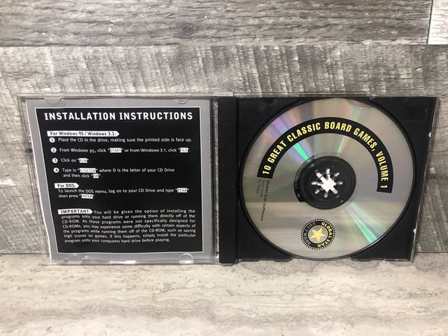 TOP 10 GREAT Classic Board Games Shareware Global Star Software (PC CD ...