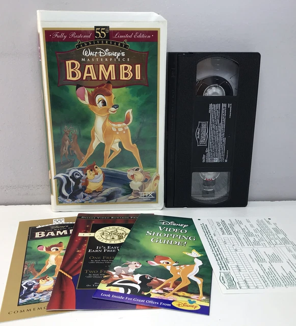 DISNEY BAMBI VHS Video Tape 55th Anniversary Limited Masterpiece ...