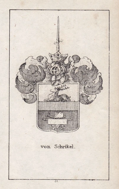ENV. 1840 SCHRIKEL Schrickel Armoiries Heraldry Héraldique Coat Of Arms ...