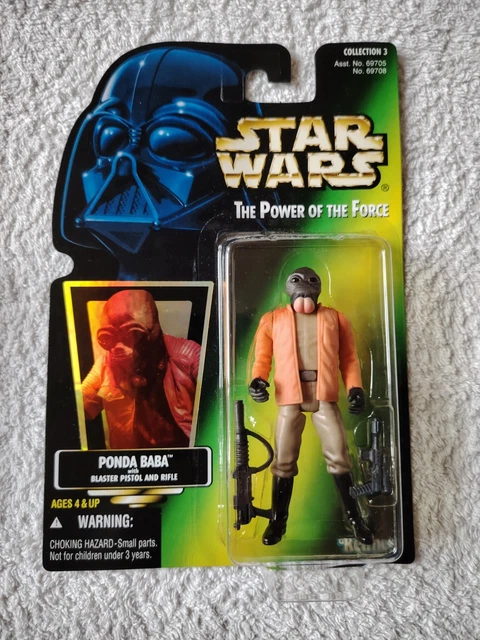 STAR WARS POTF2. Ponda Baba With Blaster Pistol & Rifle. Holo Card. MOC ...