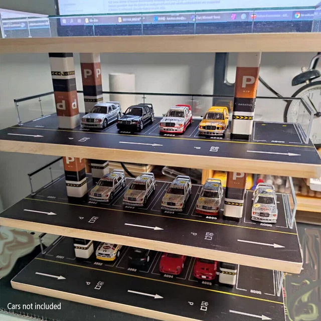 1:64 DIORAMA CAR Garage Model Parking Lot Backdrop Display Scene Model ...