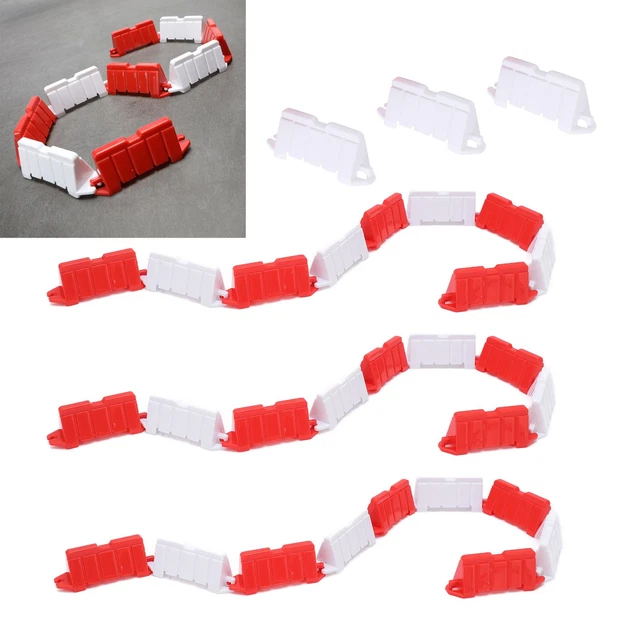 30PCS RC ROADBLOCKS Plastic Universal Drift Race Road Barriers Remote ...