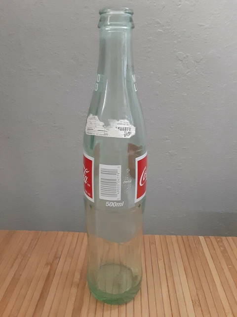 COCA-COLA REFRESCO BOTTLE Green Glass medio litro Hecho en Mexico 2002 ...