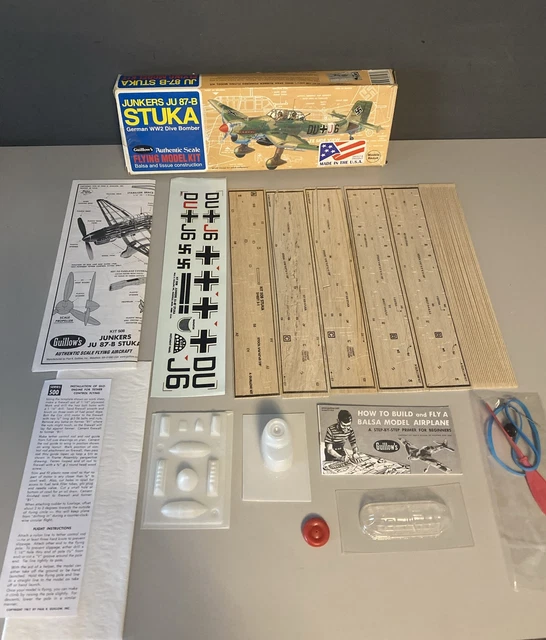GUILLOWS JUNKERS JU 87-B Stuka Balsa Model Plane Kit G508 *Please Read ...