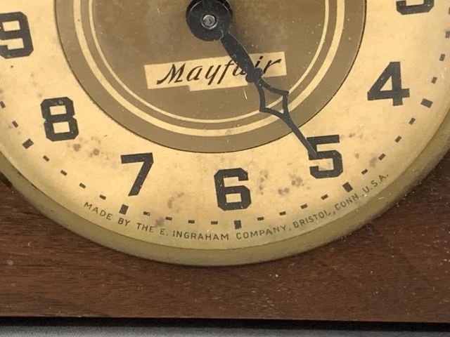 VTG MAYFAIR ALARM clock by Ingraham - wood art deco $29.99 - PicClick CA