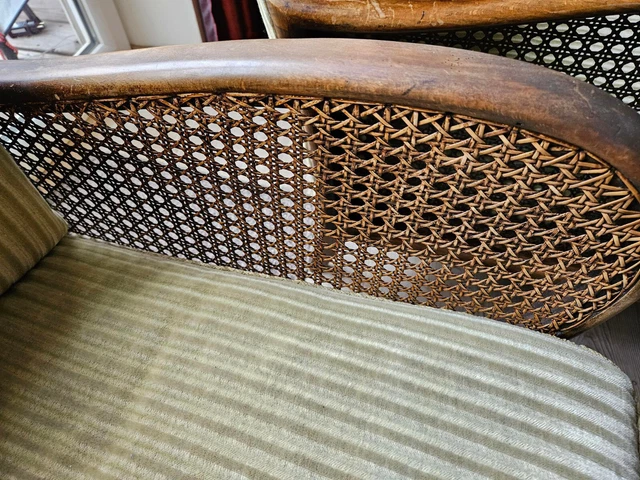 RARITÄT - POLSTERSESSEL mit originalen Geflecht und Stoff EUR 280,00 ...