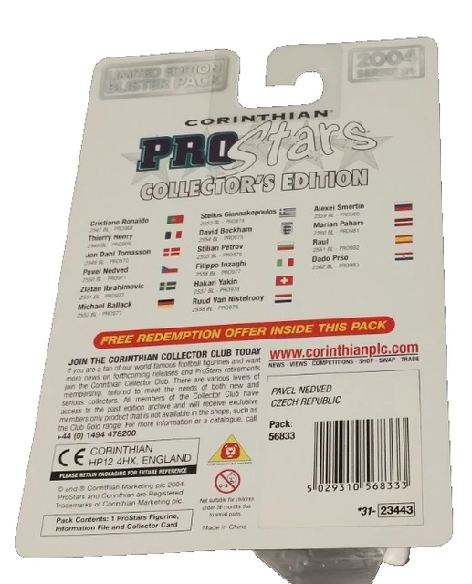 CORINTHIAN PROSTARS SERIES 24 - Pavel Nedved Czech Republic PRO971 B ...