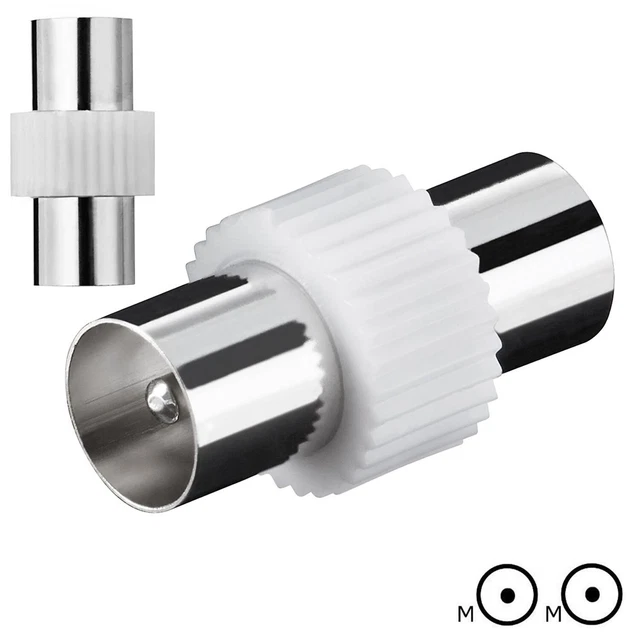 KOAX STECKER -STECKER Adapter Antennen Kabel TV Verbinder koaxial ...