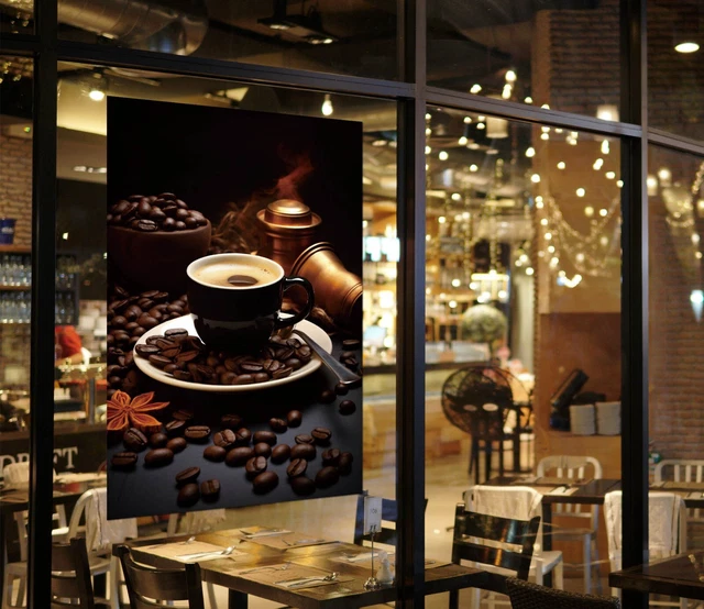 3D COFFEE BEAN Coffee Shop K3277 Window Stickers Vinyl Wallpaper Wall ...