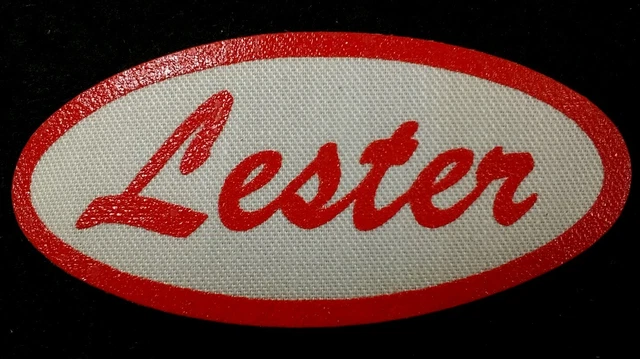 LESTER VINTAGE 1960S Cursive Name Patch Uniform Shirt Iron On RARE VHTF ...