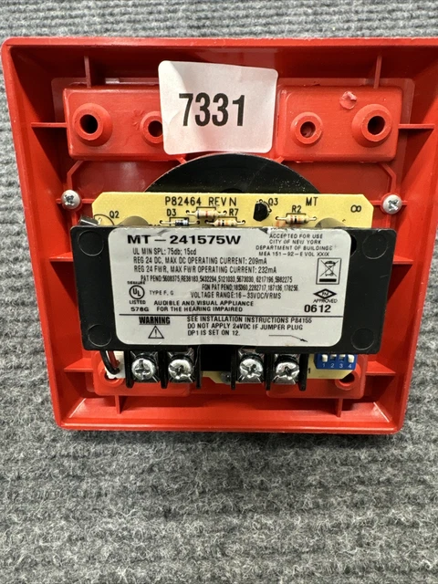 WHEELOCK COOPER KIDDE FENWAL MULTI TONE Fire ALARM HORN MT-241575W ...