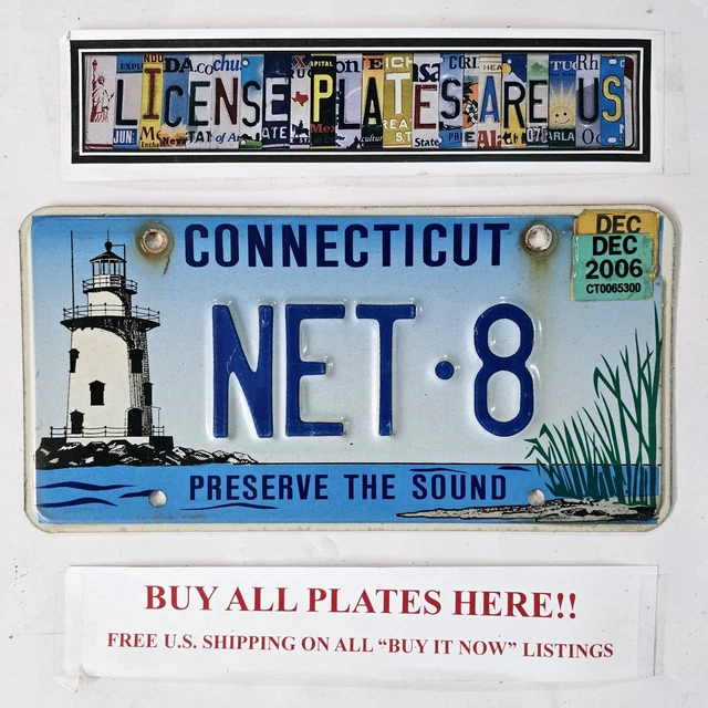 CT LIGHTHOUSE VANITY License Plate 🔥Free📬🔥 Net 8 ~ Graphic Personalized ...