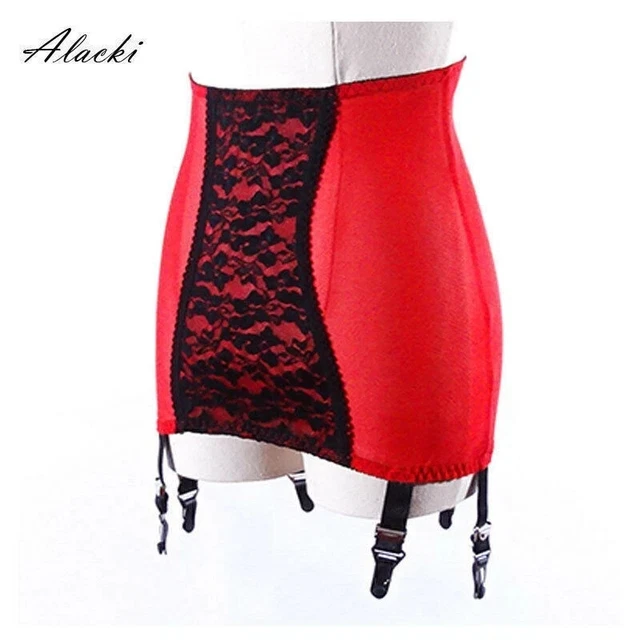 S-3XL WAIST CINCHER Lace vintage Girdle Mieder Hüfthalter 6 Straps ...