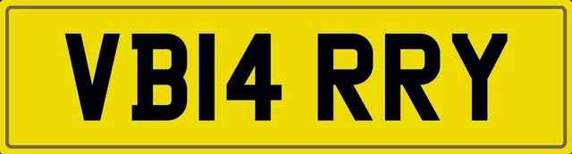 BARRY V BARRYS Number Plate Car Registration Vb14 Rry With No Hidden ...
