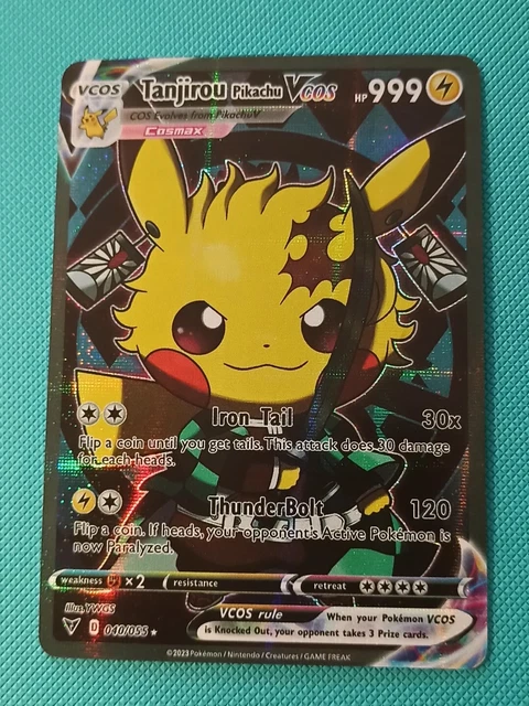 PIKACHU POKEMON TANJIROU Tanjiro Demon Slayer Cosplay Prism Card Manga ...