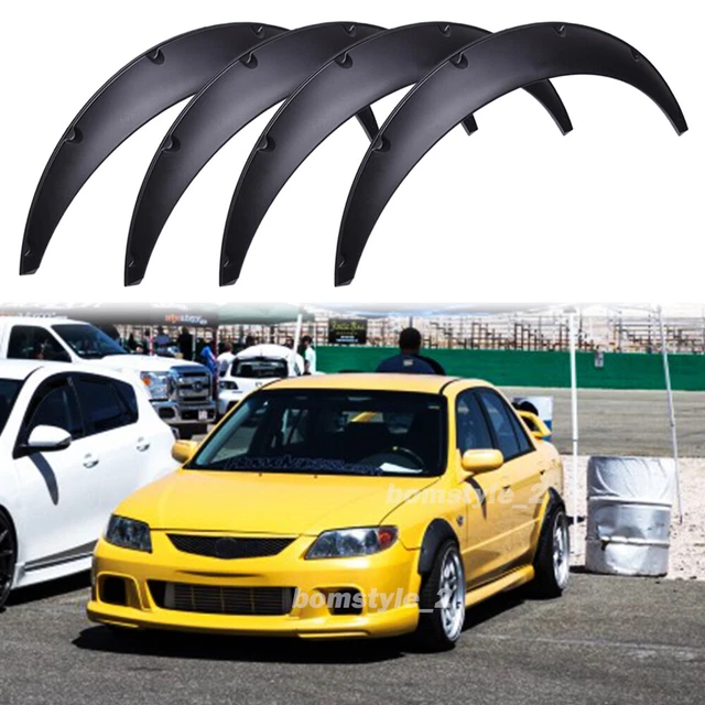 4.5& FENDER FLARES Flexible Extra Wide Body Kit Wheel Arches For Mazda ...