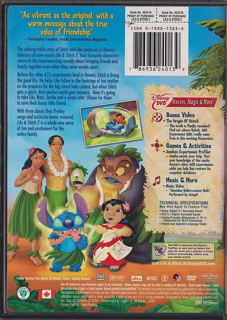 Lilo And Stitch 2 Stitch Has A Glitch Dvd 2005 Canadian Widescreen