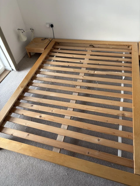 FUTON COMPANY DOUBLE Bed with 2 Bedside Tables £156.70 - PicClick UK