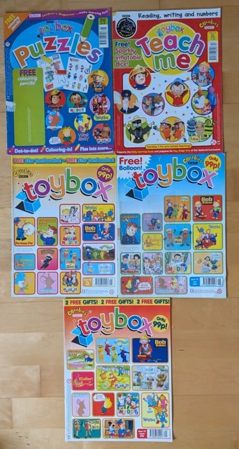 5 KIDS MAGAZINES - Cbeebies BBC Toybox: Puzzles, Teach Me - 2001, 2002 ...