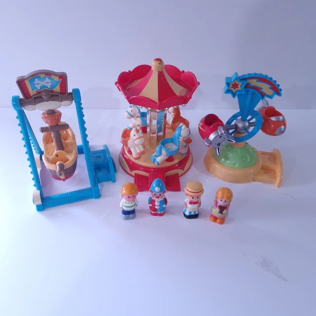 ELC HAPPYLAND SET Fairground Merry Go Round Rocket 4 Figures No Sounds ...
