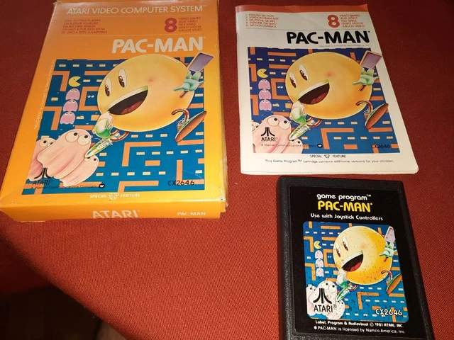 CARTOUCHE VINTAGE 1981 anées 80 ATARI 2600 PAC-MAN CX2646 8 JEUX VIDÉO BOITE ETC EUR 44,00 ...