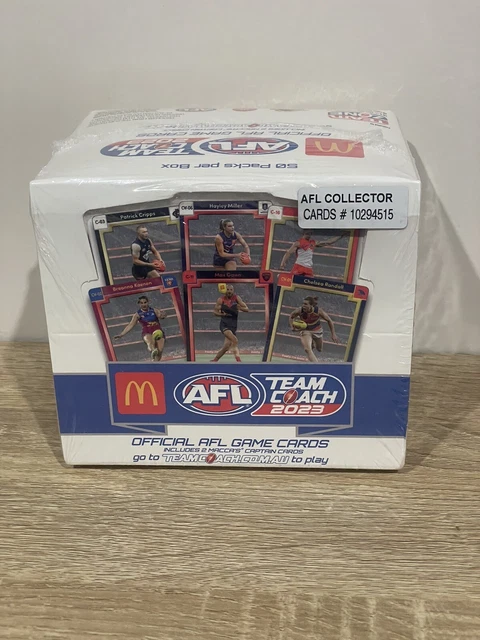 2023 AFL TEAMCOACH McDonalds' FOOTY TRADING CARDS FACTORY SEALED BOX 50 ...