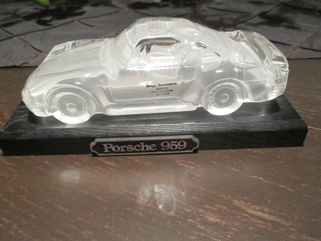 PORSCHE 959 GLASMODEL - MagicCrystal - Glasauto auf Holzpodest - 24 ...