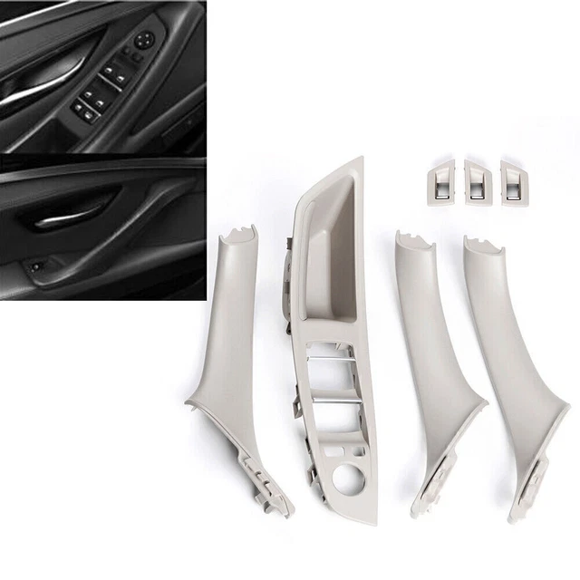 7PCS DOOR HANDLE Window Lift Switch Button Frame Panel Fit BMW F10 F11 ...