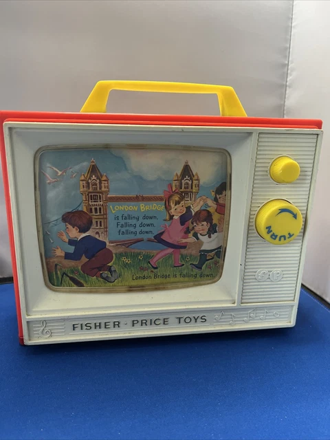 FISHER PRICE TOY Vintage 1966 Two Tune Giant Screen Music Box TV Fully ...