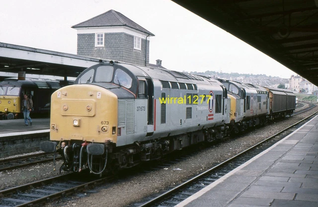 ORIGINAL RAILWAY SLIDE Class 37 37673/671 at Plymouth £2.50 - PicClick UK