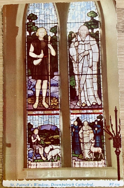 VINTAGE PC, ST. Patrick’s Window Downpatrick Cathedral, Valentines RPPC ...