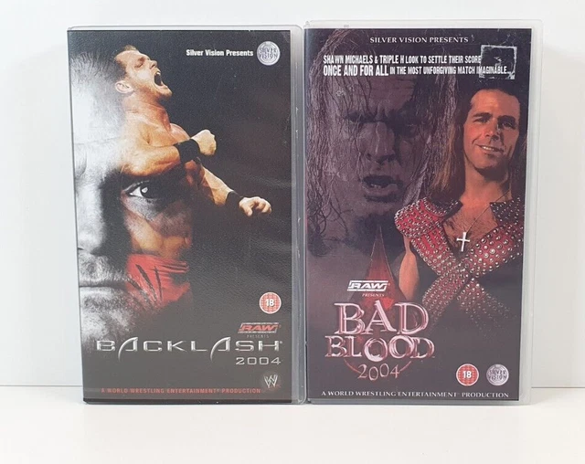 WWF WWE - Bad Blood & Backlash 2004 - VHS Wrestling Video Tape - Silver Vision £14.99 - PicClick UK