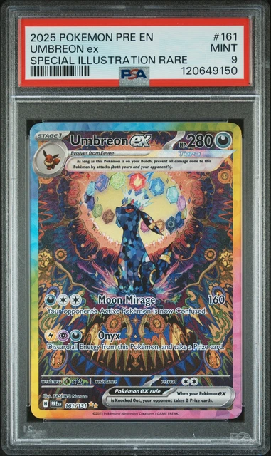 2025 POKEMON PRE En-Prismatic Evolutions #161 Umbreon Ex Psa 9 £677.76 ...