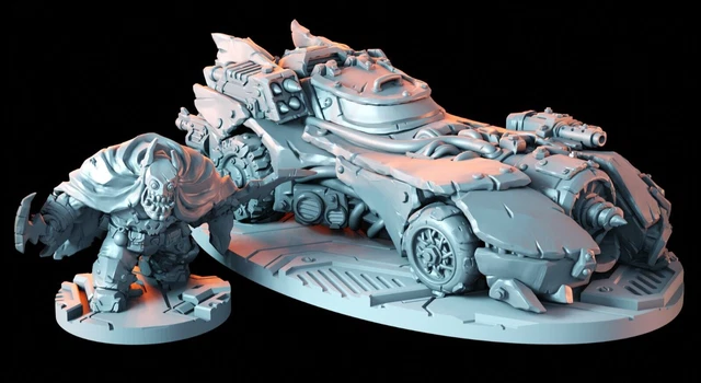 ORK BAT MINIATURE DND Batman Batmobile + Bat Orc jeu de guerre imprimé ...