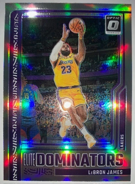 LEBRON JAMES 2024 Optic Elite Dominators Silver Prizm Refractor Insert ...