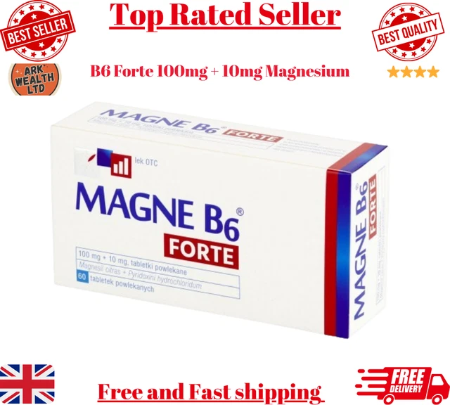 MAGNE B6 FORTE 100mg + 10mg Magnesium Deficiency 60 Tablets £17.99 ...