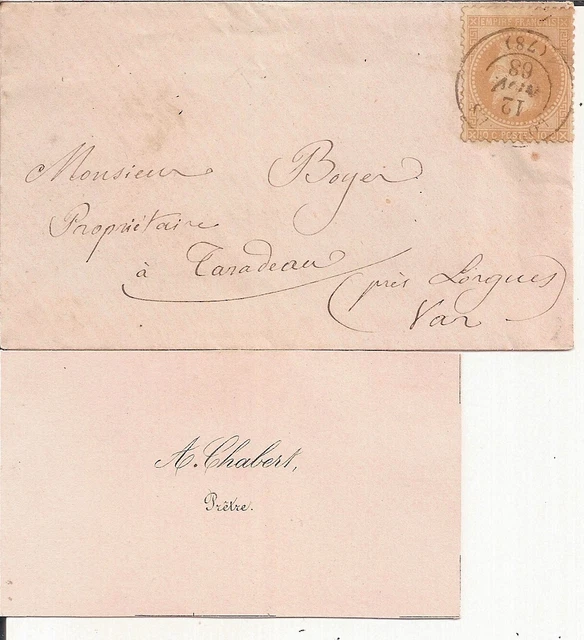LETTRE COVER,LAC,YV 28A seul,cad type 15; 12/11/68,Var LORGUES,Imprimé ...