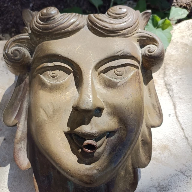 ANCIENNE TÊTE DE Fontaine Mascaron En Bronze EUR 140,00 - PicClick FR