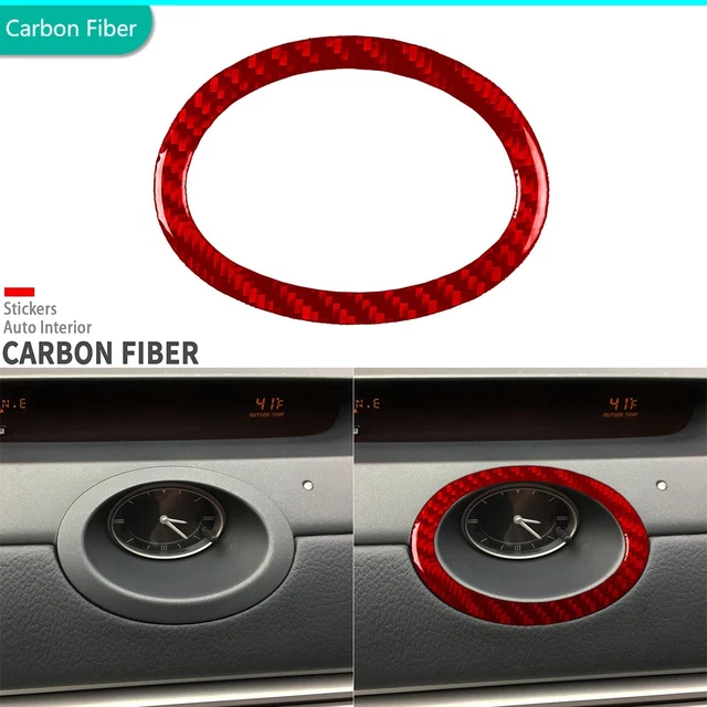 RED CARBON FIBER Center Console Clock Panel Frame Trim For Infiniti G35 ...