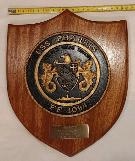 US NAVY TAPE de Bouche USS PHARRIS Plaque plâtre Marine USA ORIGINAL ...