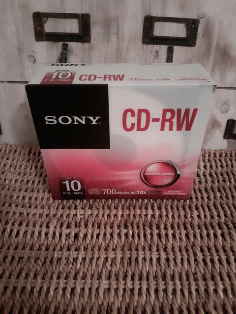 10X BRAND NEW SONY CD-RW 700mb HIGH SPEED TRANSFER OPTICAL MEDIA Ref ...