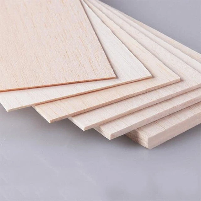 WOODEN PLATE MODEL Balsa Wood Sheets DIY Aircraft Material 1mm-8mm ...